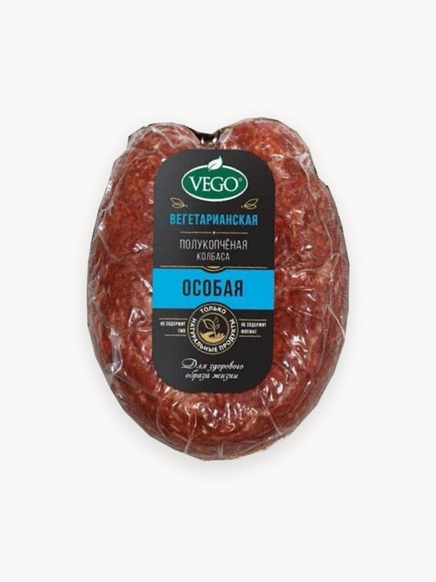 Колбаса полукопченая постная "Краковская веганская" растительный продукт, 450 г VEGO