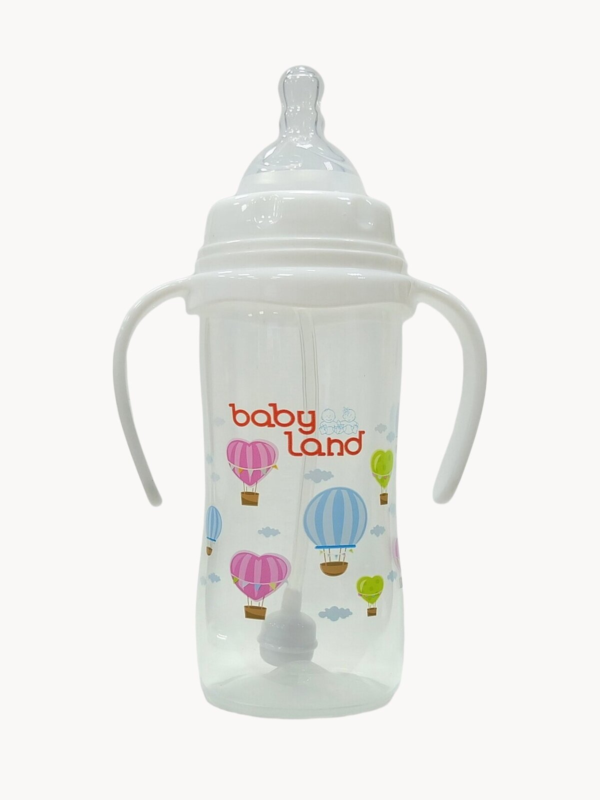 Бутылочка с ручками Baby Land с антиколиковой системой и широким горлом, 300ml