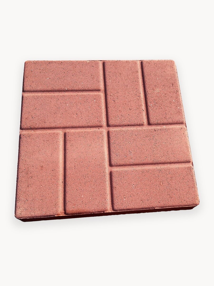 Плитка тротуарная 8 кирпичей 400х400х50 мм красная бетонная