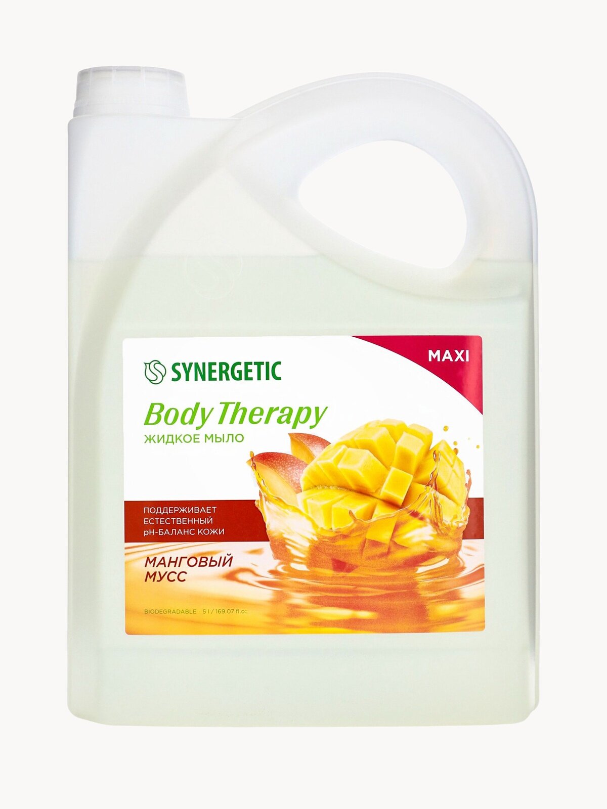Жидкое мыло SYNERGETIC "Манговый мусс" BODY THERAPY, 5 л