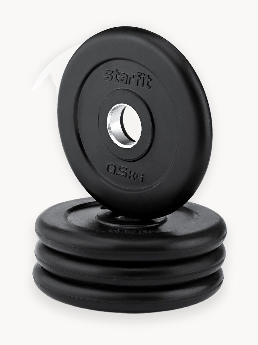 Блины для штанги обрезиненные STARFIT, вес 0,5 кг, набор 4 шт