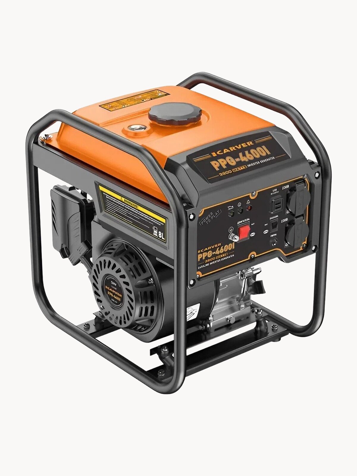 Генератор CARVER PPG-4600I инверторный (3,5/3,8 кВт, 220В, 2 розетки, USB) 01.020.00055
