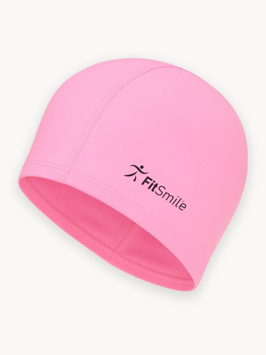 Шапочка для плавания FitSmile, тканевая, для длинных волос, розовая, женская