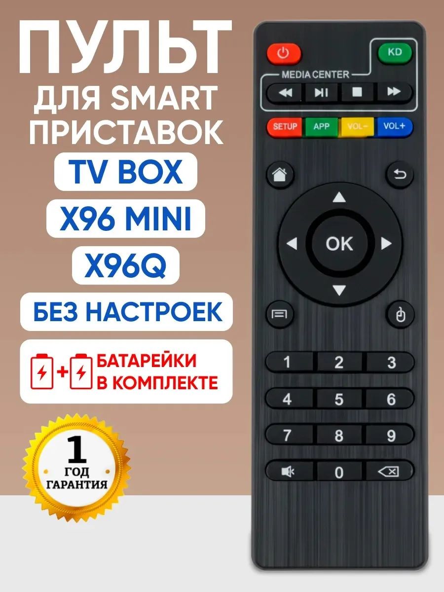 Пульт для приставки Android TV Box X96 Mini батарейки в комплекте