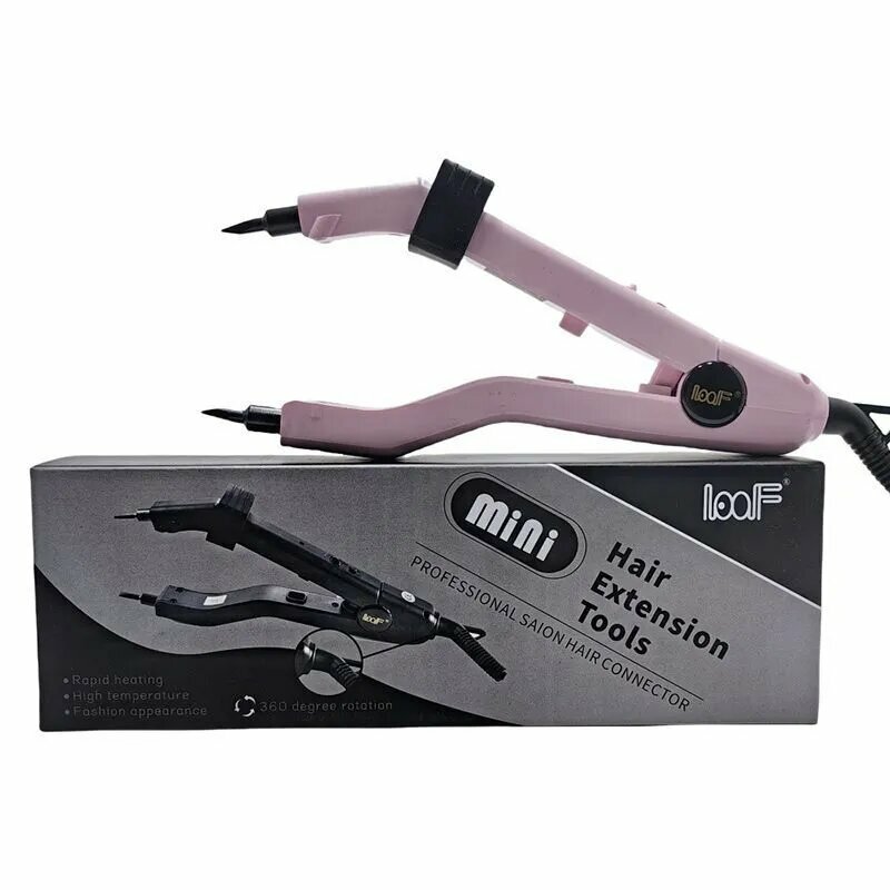 Щипцы Heat Tongs, для наращивания волос, керамические, розовый