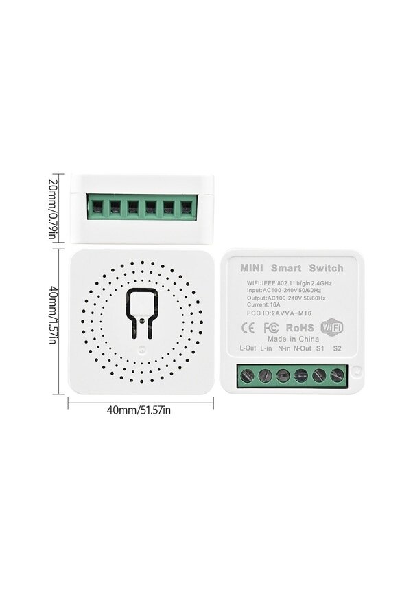 Умный Wi-Fi-модуль управления Tuya 16a White — дистанционное управление светодиодными лампами и бытовой техникой, голосовое управление, функция синхронизации, другое