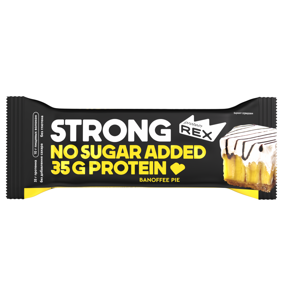 Протеиновый батончик без сахара ProteinRex STRONG 100г*12 шт. (баноффи пай)