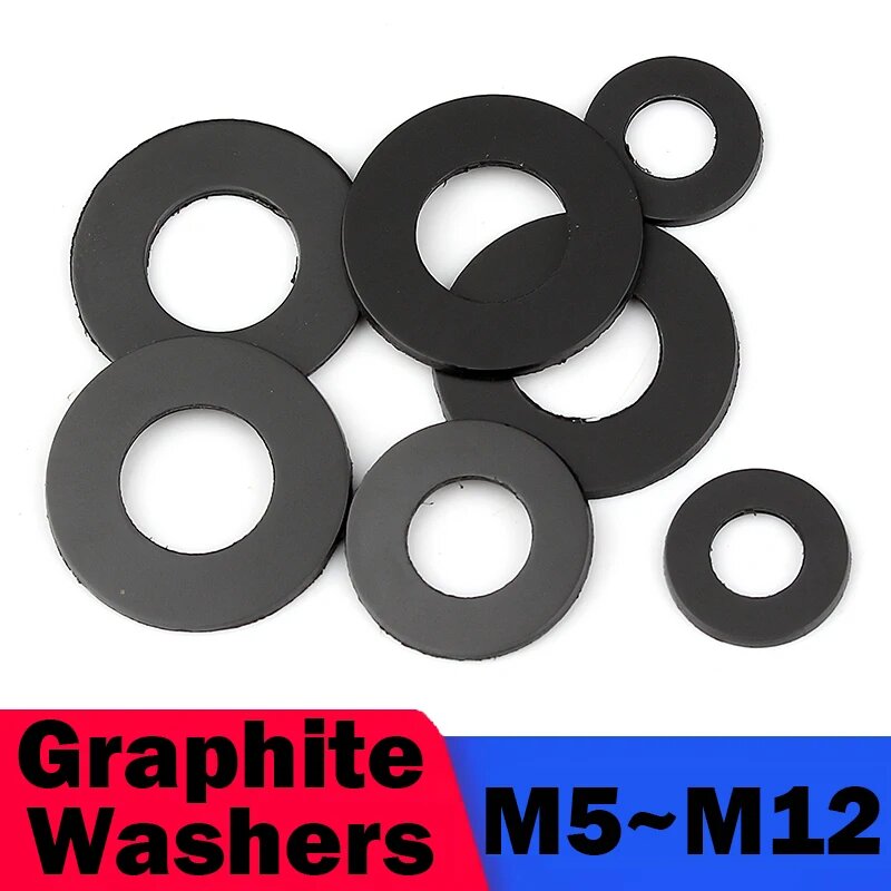 Черные нейлоновые шайбы M5 M6 M6.5 M7 M8 M8.5 M10 M12 6x20x1mm-50Pcs