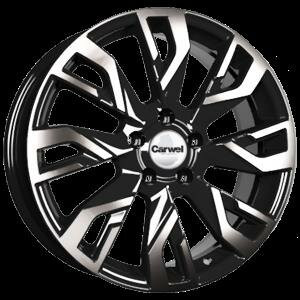 Диск автомобильный литой Carwel Рамза 207 18x7 5x114.3 et51 dia67.1 Чёрный глянцевый с полированной лицевой частью