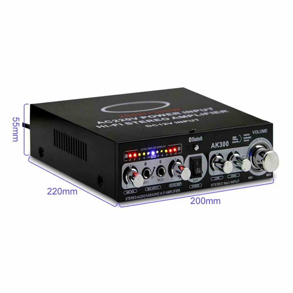 2-канальный домашний кинотеатр стерео усилитель аудио мощности усилитель высокой мощности BT5.0 для домашнего кинотеатра автомобиля