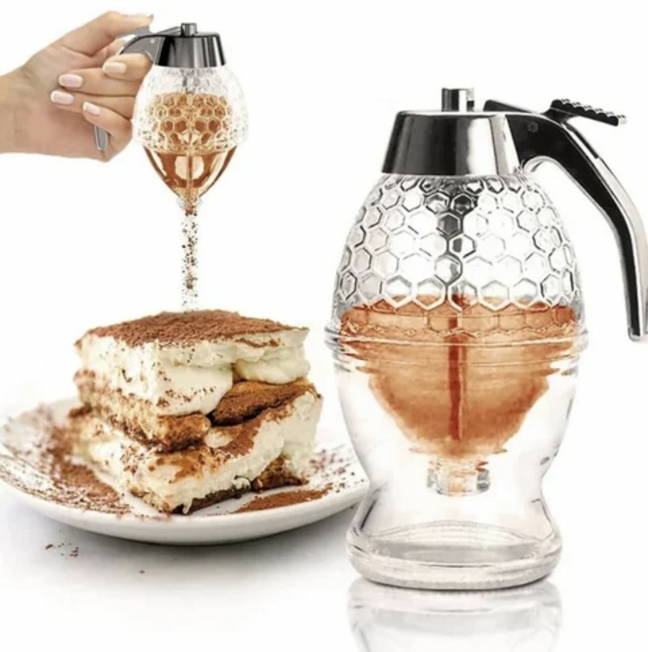 Бутылочка для меда 300 мл: стильный и практичный аксессуар для кухни с дозатором и подставкой