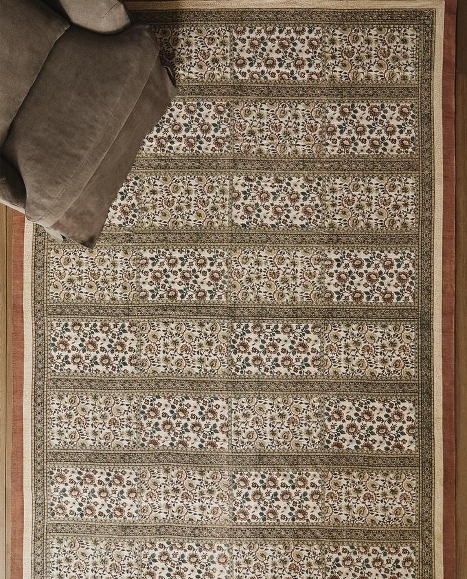 Хлопковый ковер с цветными панелями, 60 x 120 см, цвет лососевый, ZARA HOME, 1356/029