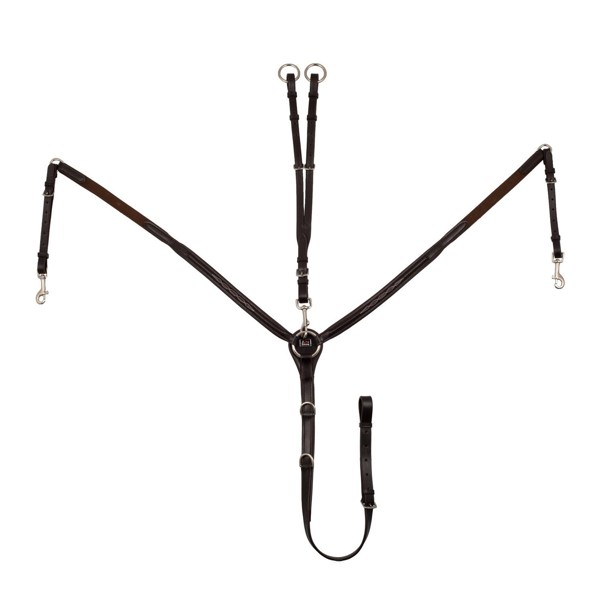 Decathlon Анатомическая грудная упорка с контрастной отделкой, кожаная, регулируемая, размер: CS, темно-коричневый