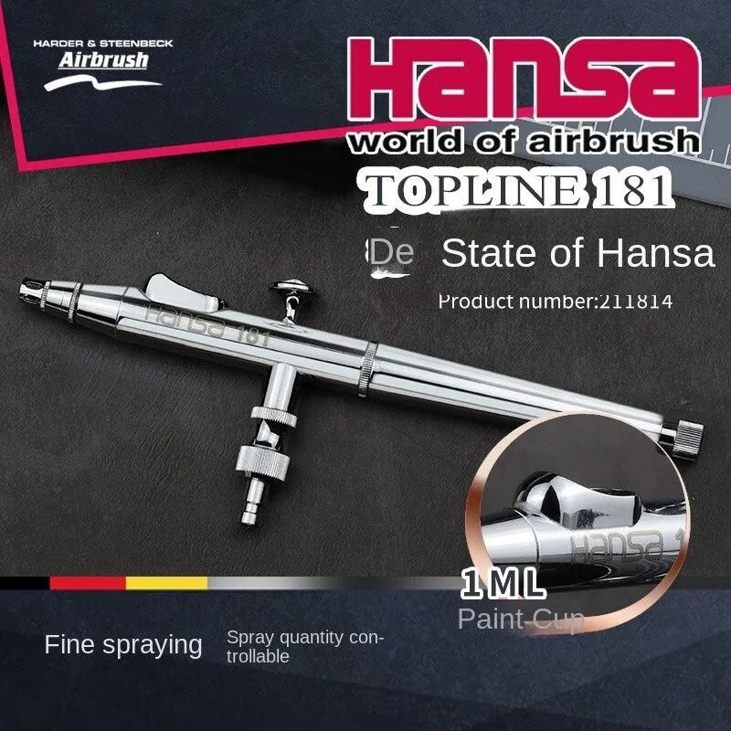 Harder&Steenbeck Hansa 211814 181 Пневматический распылитель 0.2mm & 1ml Стакан