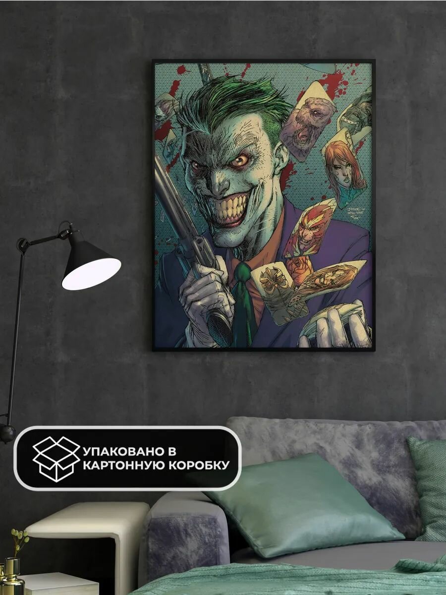 Интерьерный постер из крафт-бумаги без рамки Joker Suicide Squad 51 х 36 см