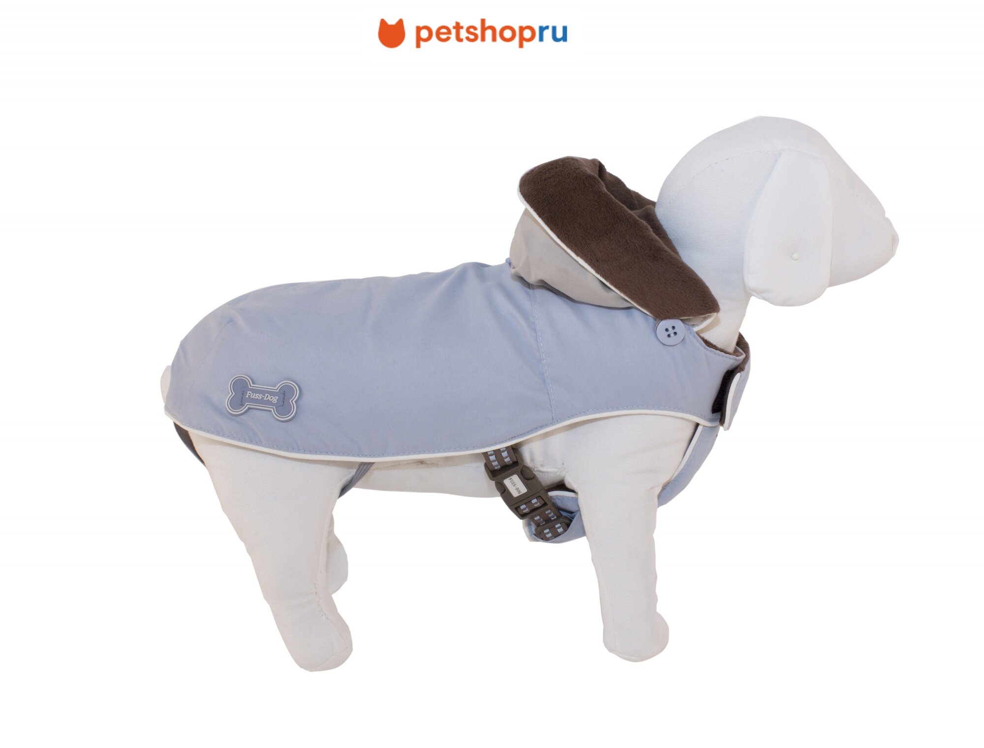 Ferribiella Теплый плащ для собак "Лихой сноубордист", светло-серый, 24 см