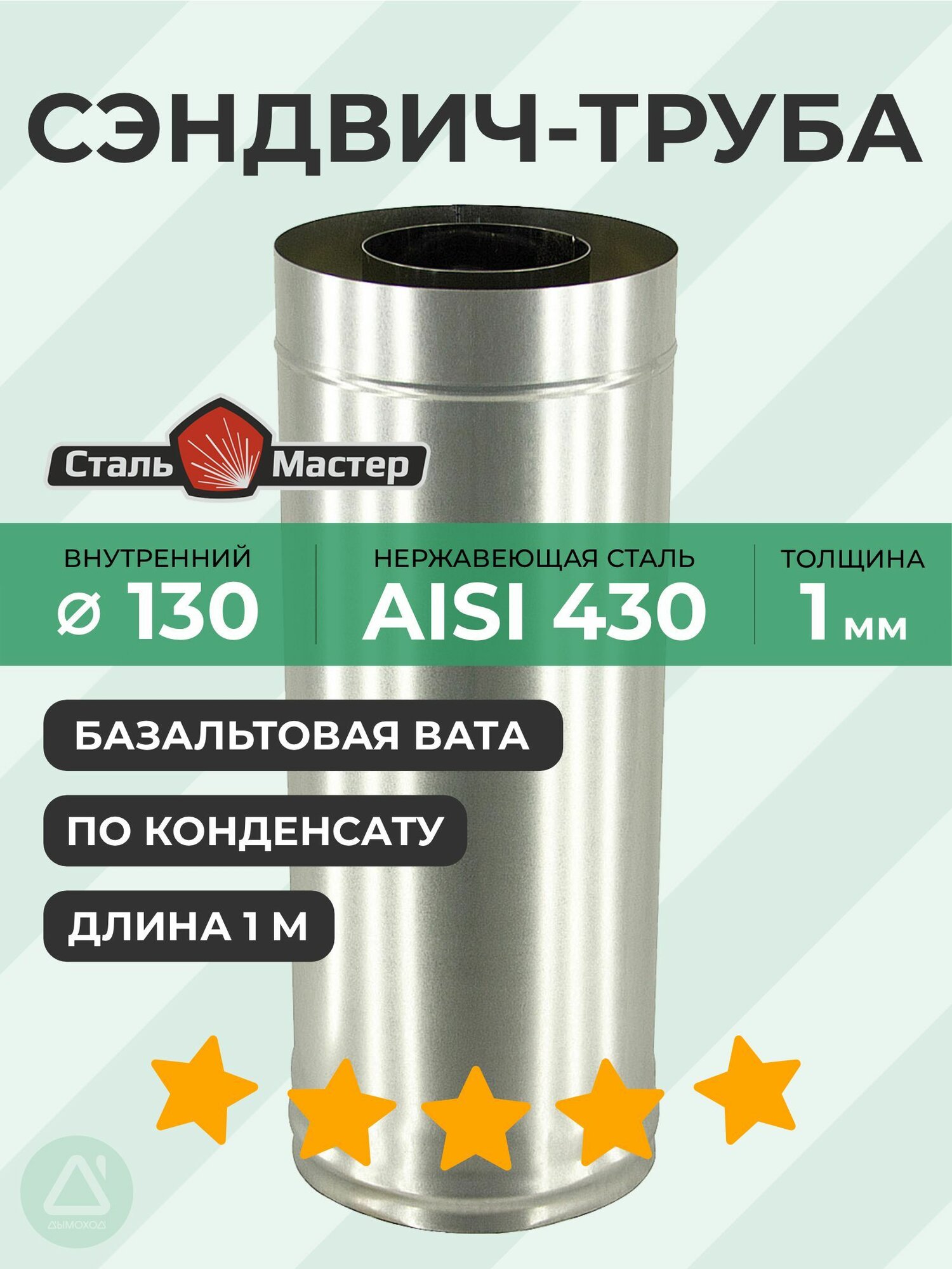 Сэндвич К 130 / 220 1,0 м нерж 1 мм / оц