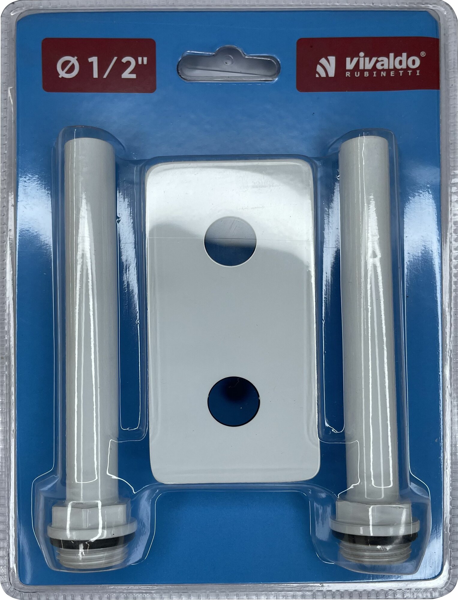 Комплект декоративных трубок с резьбой для подключения радиатора (50 мм) 15х1/2х L110мм, цвет белый