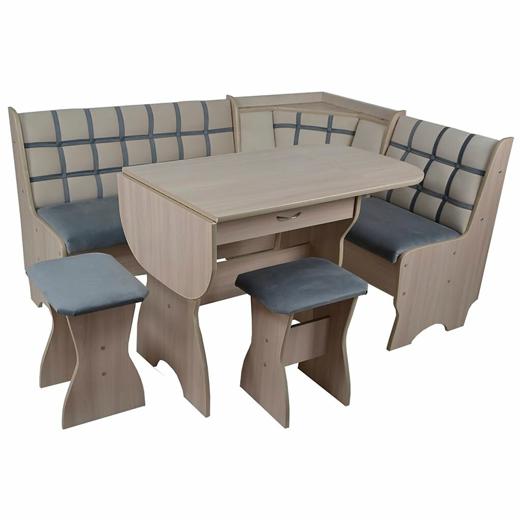 Кухонный уголок Алёнка-17/1 Шимо светлый Бежевый/серый