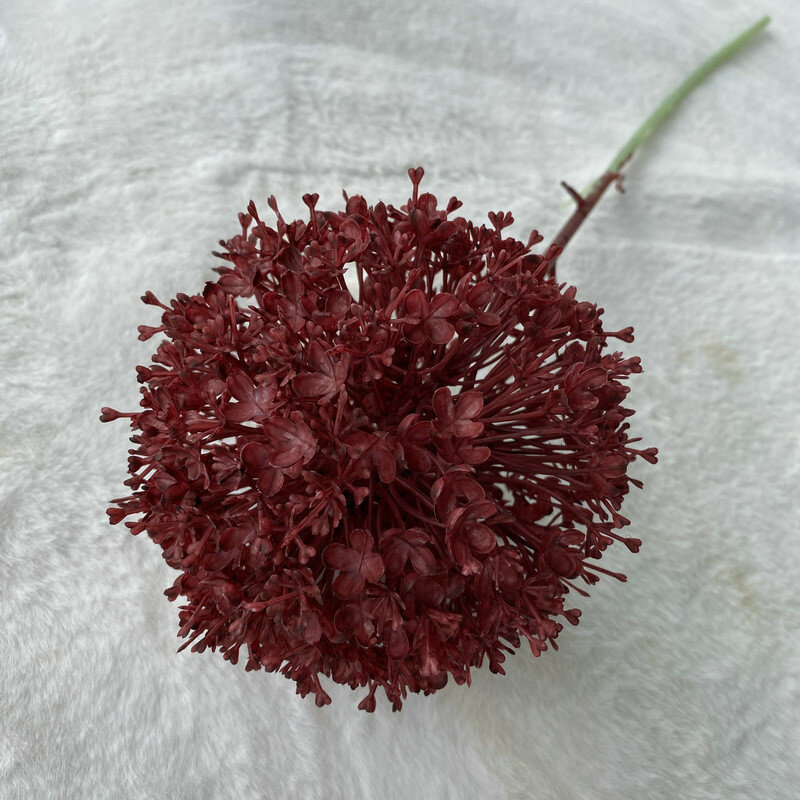 Фейк аллиум гигантеум куст с экологичным пластиком для фотосессий и праздников темно-красный