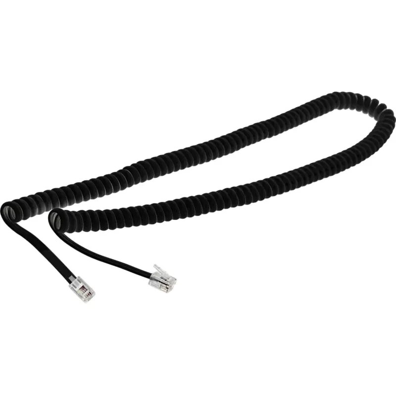 Кабель телефонный REXANT RJ-10 4P-4C витой трубочный 4м черн 10шт (18-2043) 1509869