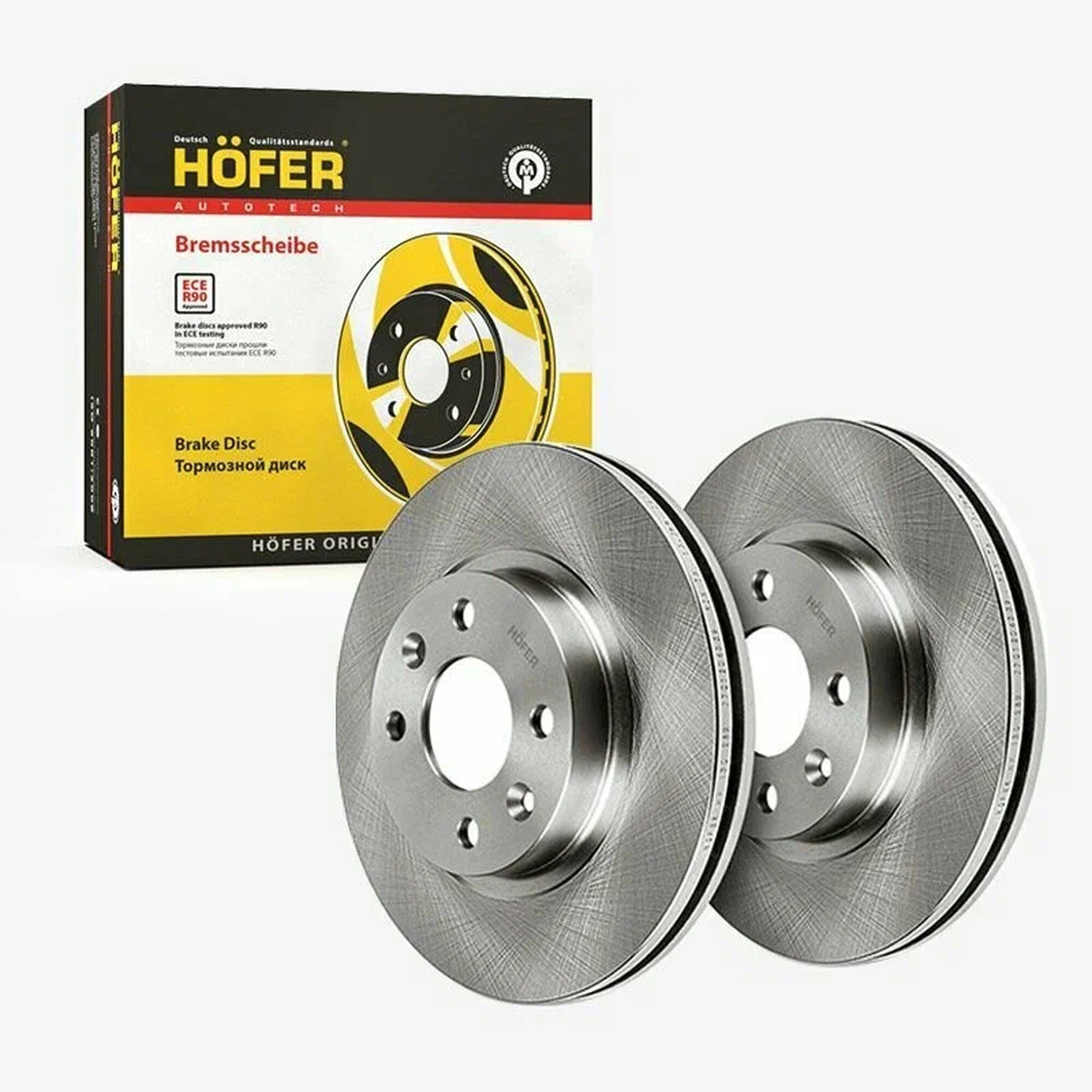 Диск переднего тормоза HOFER HF130282 для а/м Renault Logan (04-), Lada Largus (12-), 2 шт.