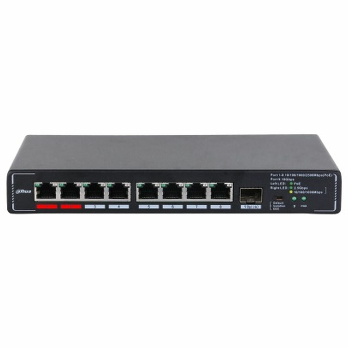 Коммутатор Dahua DH-SMG1009XP 9-Port Unmanaged Multi-Gigabit PoE Switch with 8-Port PoE