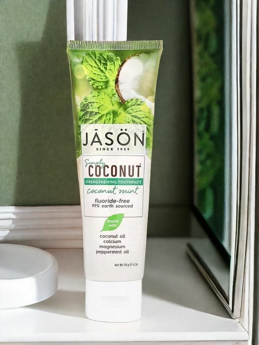 Зубная паста Jason "Simply Coconut", без фтора, кокосовая мята, 119г