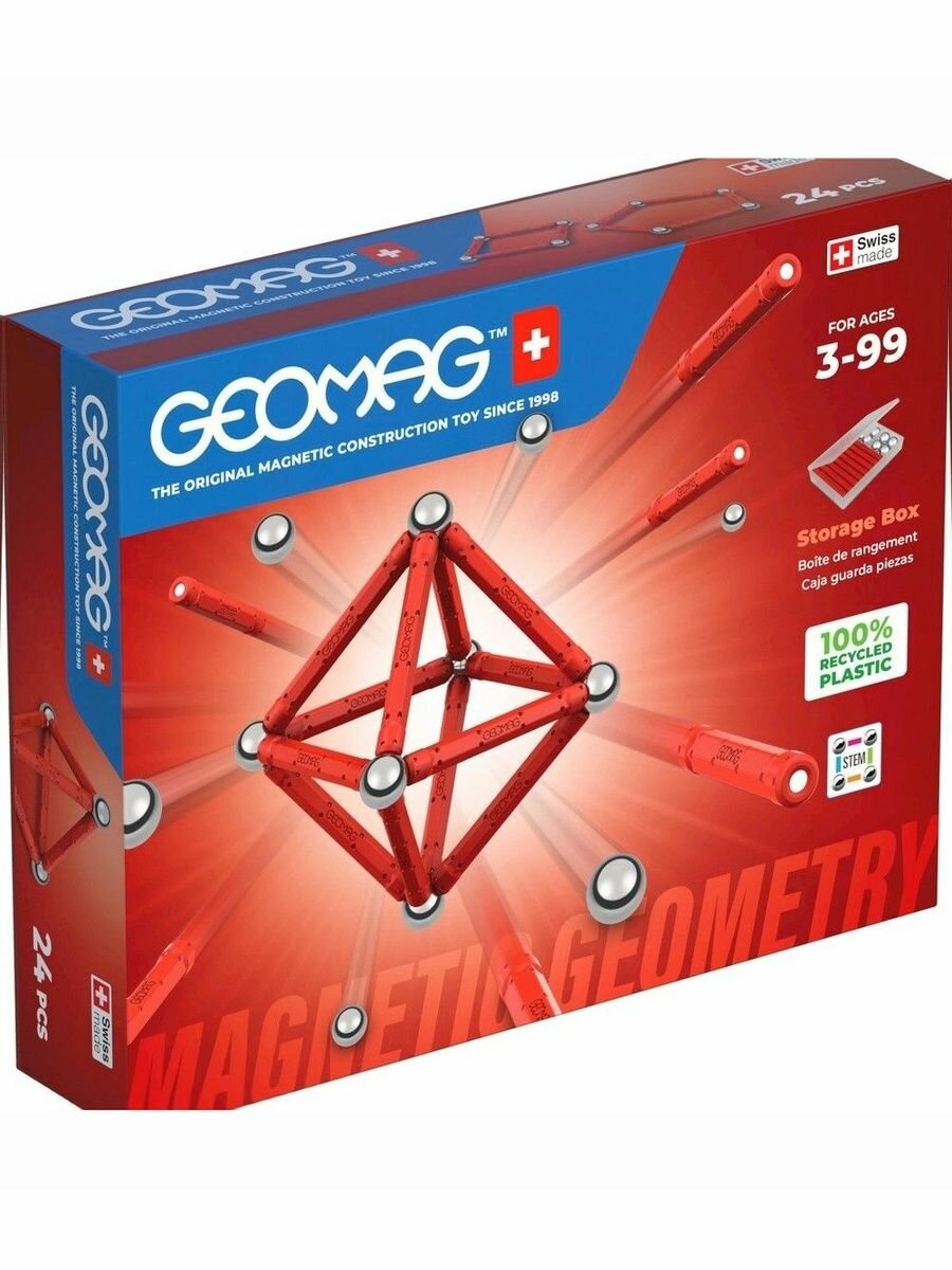 GEOMAG Магнитный конструктор Классик Геометрия 24 элемента для детей от 3 лет