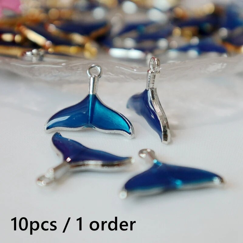 10 шт. хрустальные подвески с хвостом кита из сплава duobeiduo B