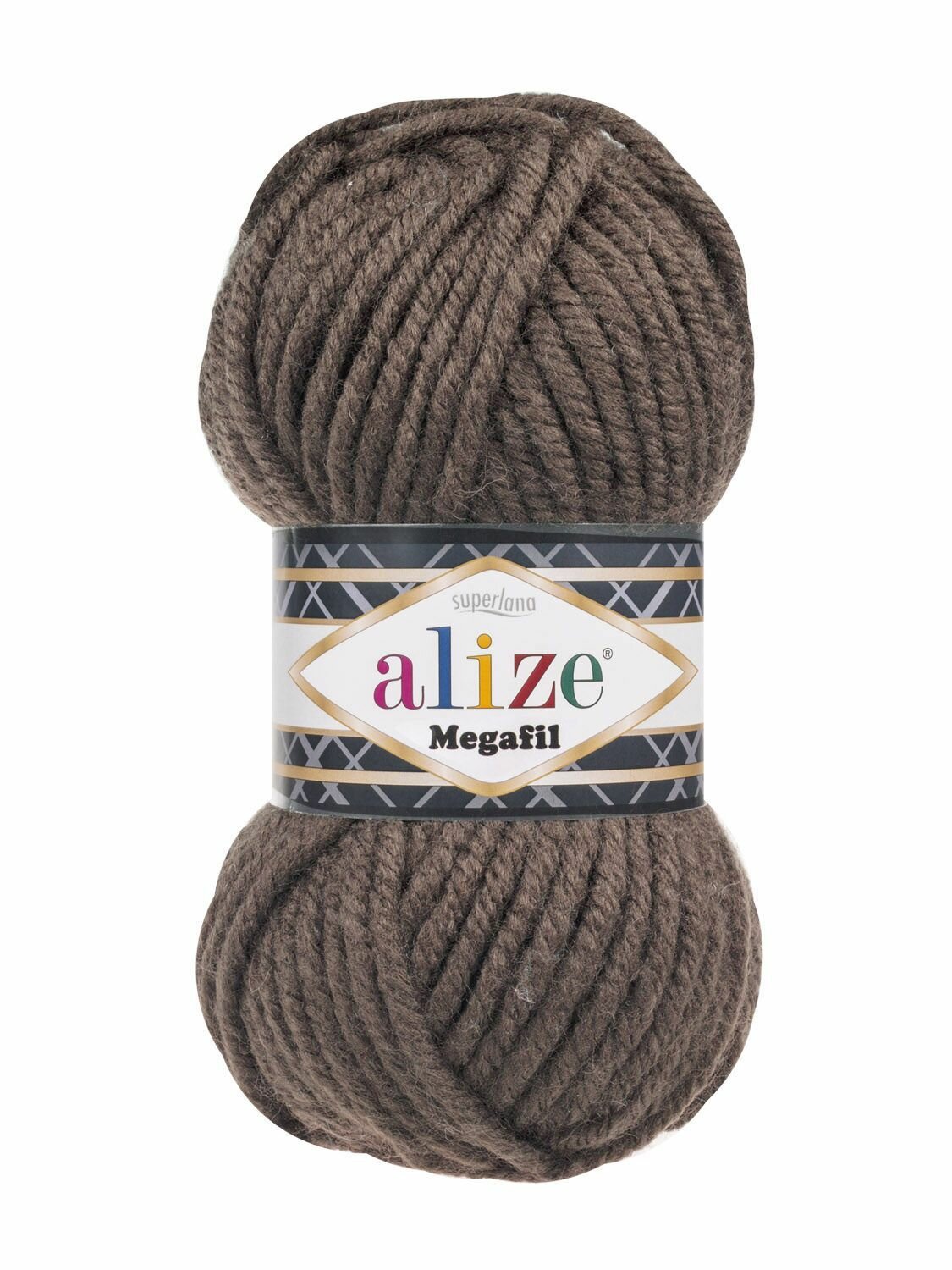 Пряжа SUPERLANA MEGAFIL (ALIZE), кофе с молоком - 240, 25% шерсть, 75% акрил, 5 мотков, 100 г, 55 м.