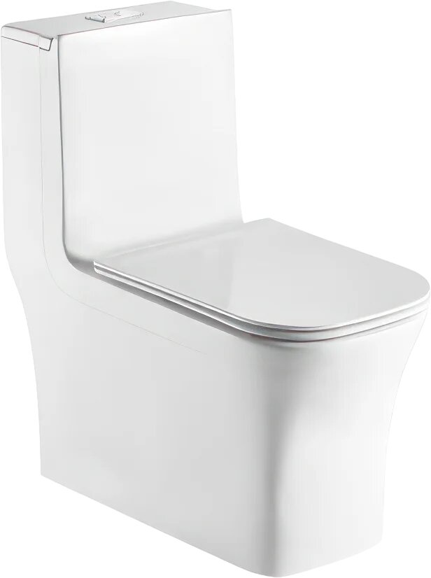 Унитаз-моноблок напольный Weltwasser WW SK Glanbach 001 GL-WT с микролифтом, безободковый, антивсплеск, фаянсовый, белый, глянцевый, прямоугольный, с нижним подводом, сиденье для унитаза в комплекте