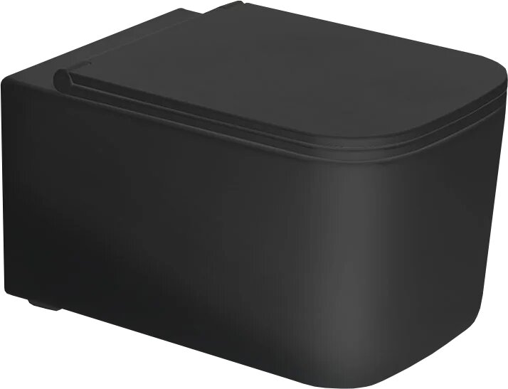 Унитаз подвесной Vincea Ultra VT1-32MB с микролифтом, безободковый, без бачка, антивсплеск, фарфоровый, черный, матовый, прямоугольный, сиденье для унитаза в комплекте