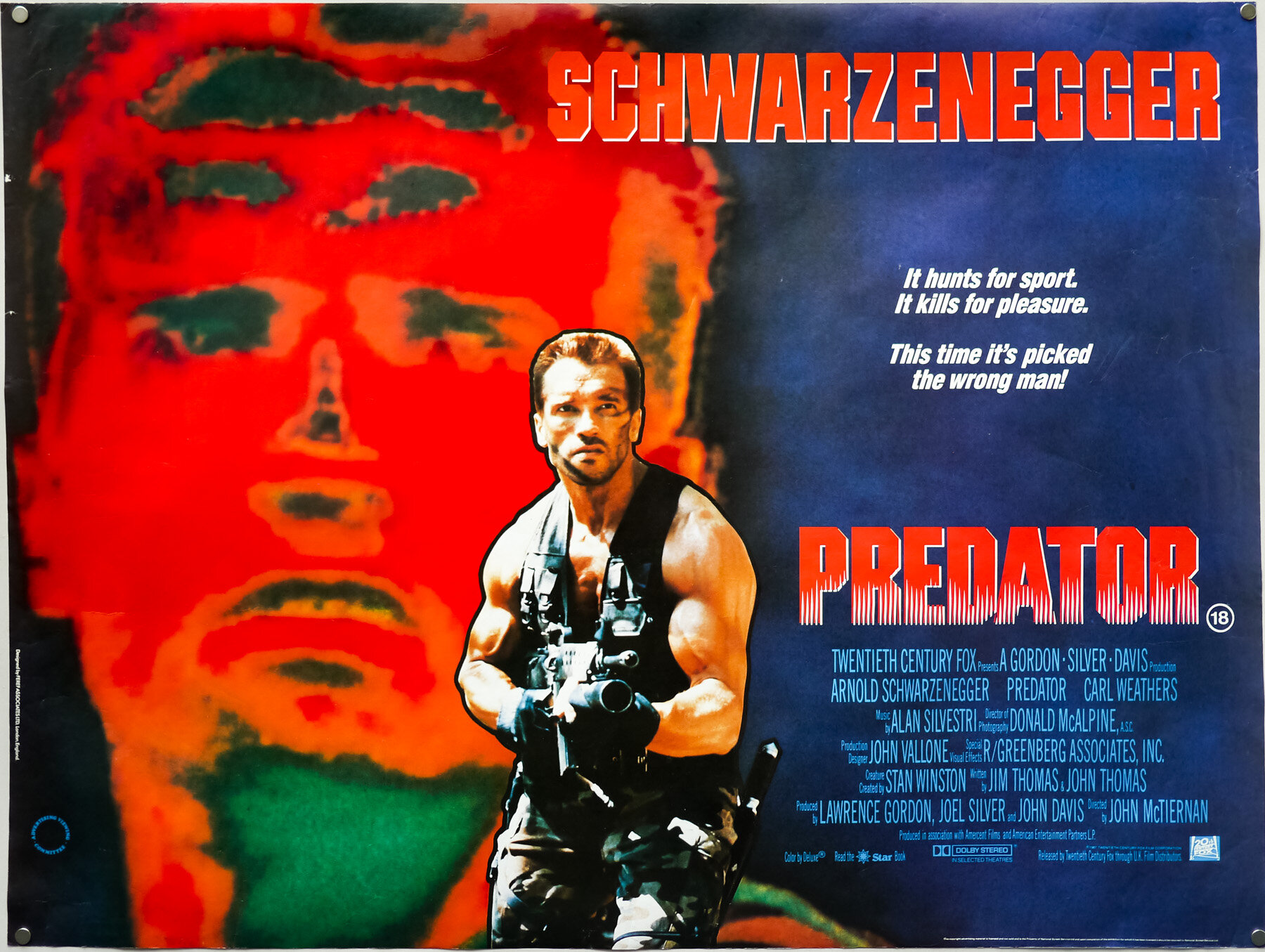 Плакат, постер Хищник 1987 (Predator) на бумаге, размер 21х30см