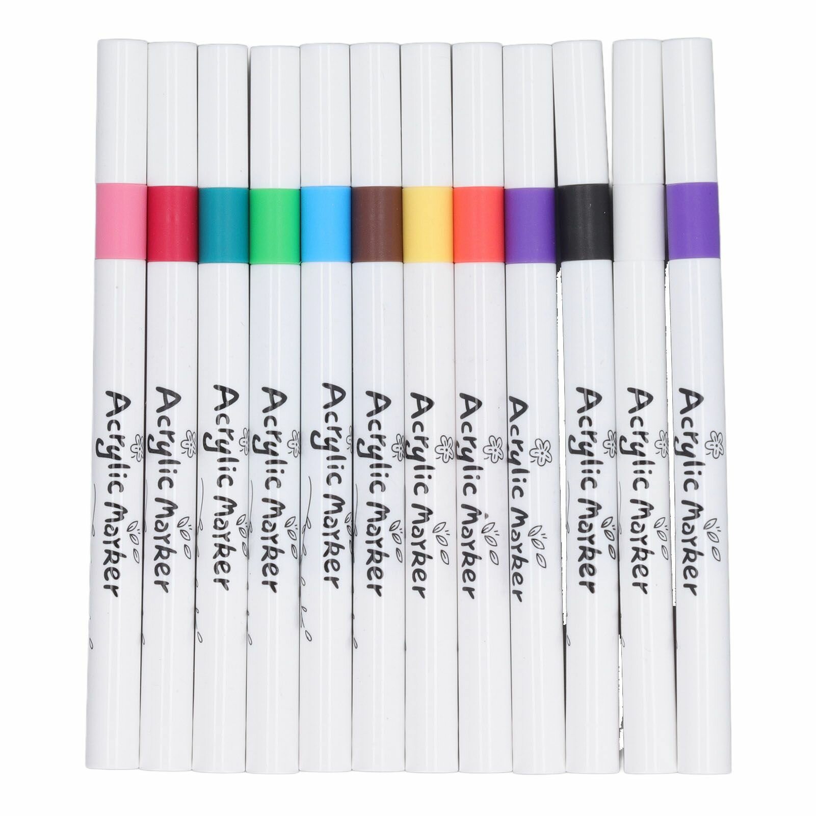 12-цветные акриловые маркеры для рисования на черной бумаге, камнях, пластике и стекле