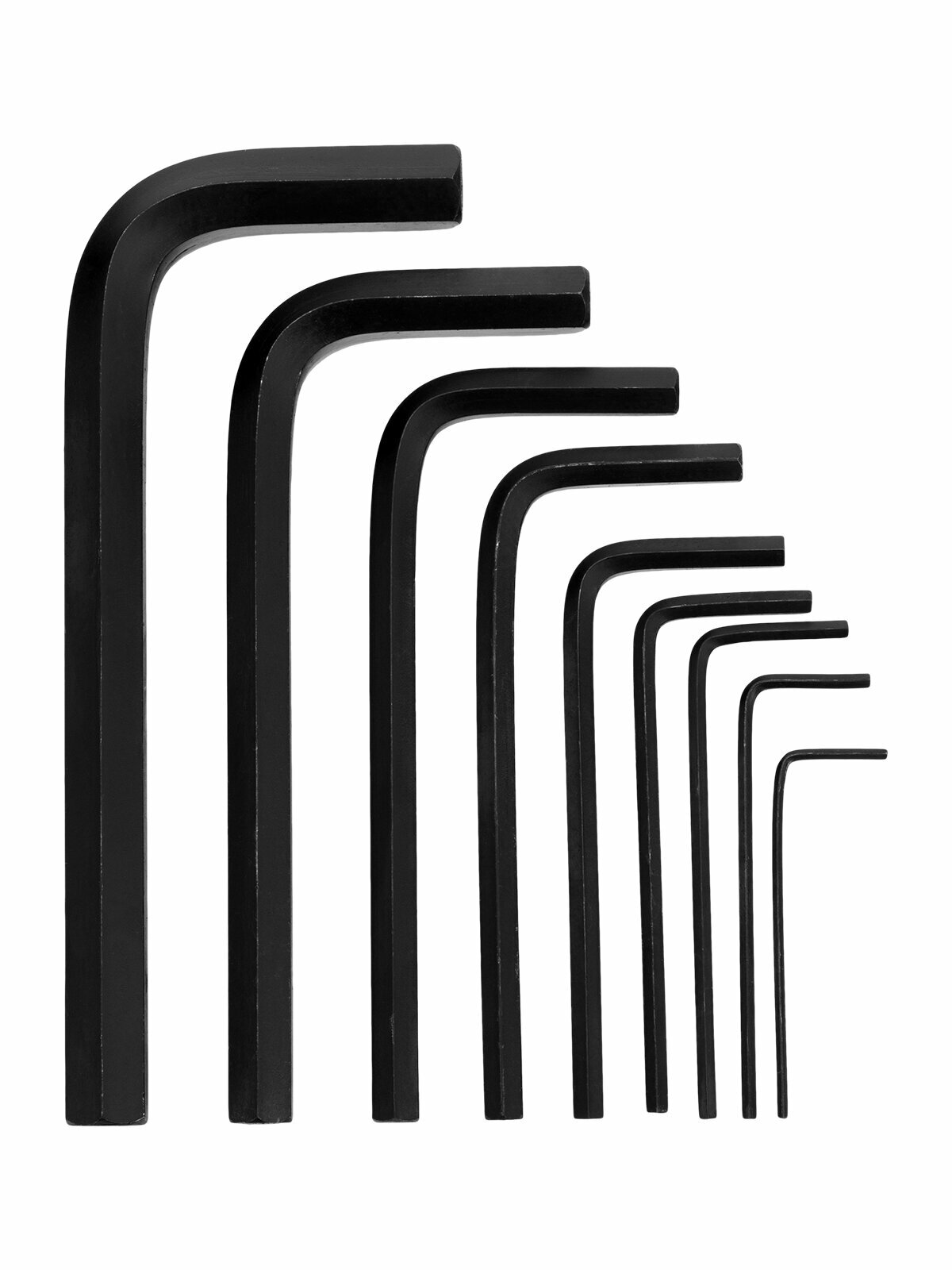 Набор ключей имбусовых Matrix HEX 1, 5–10 мм, CrV, 9 шт, оксидированные, короткие 11226