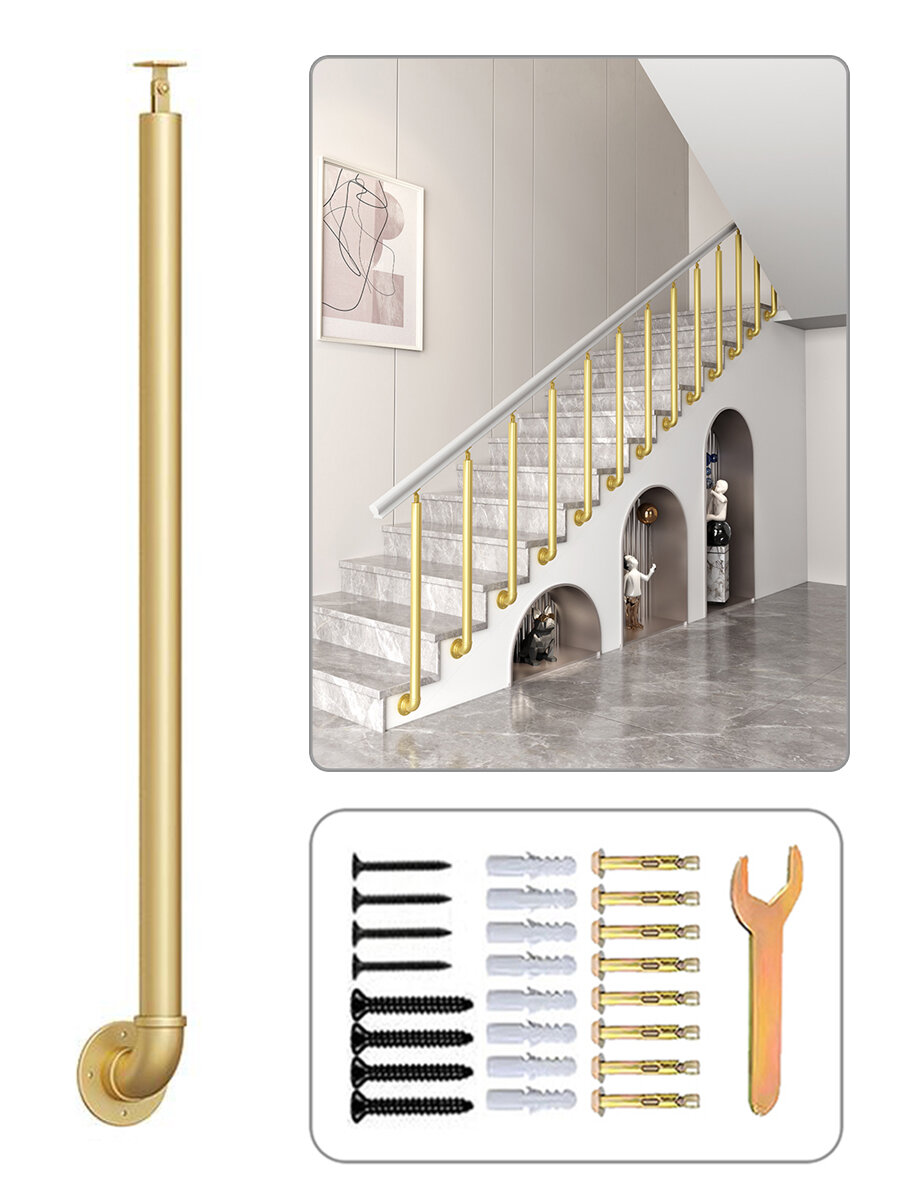 Металлические стойки перил с поворотным кронштейном 270 , Для ступеней, уровневых помещений и чердаков