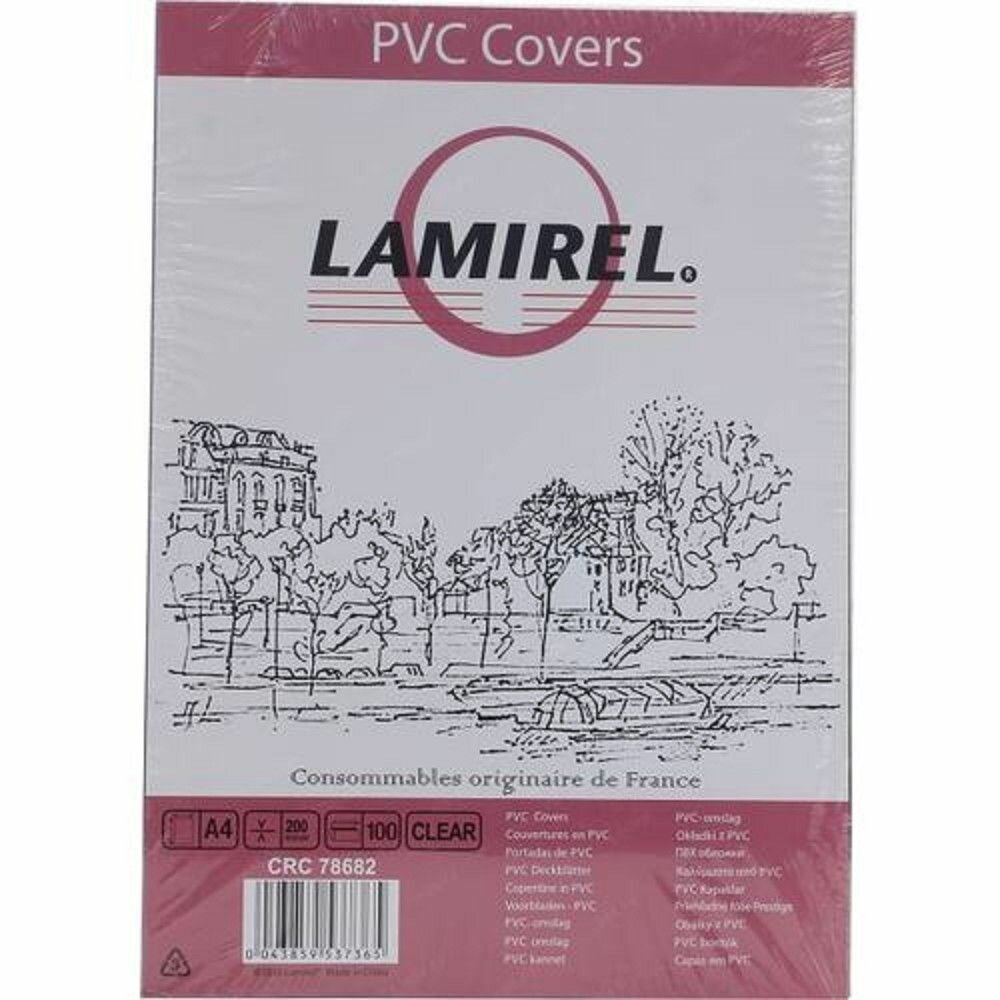 Fellowes Расходные материалы Lamire Обложки Transparent LA CRC - 7868201 A4, PVC, прозрачные, 200мкм, 100шт.