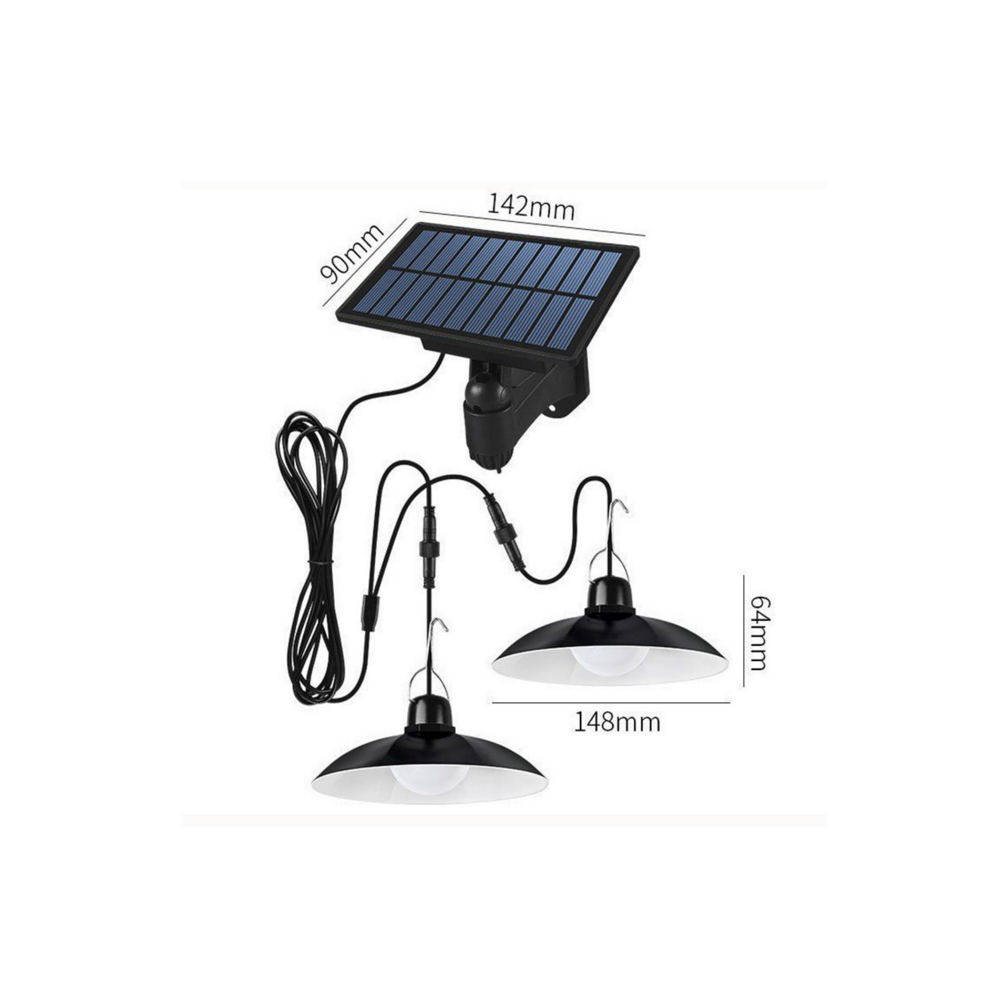Светильник на солнечной батарее уличный，С дистанционным управлением,2 лампочка