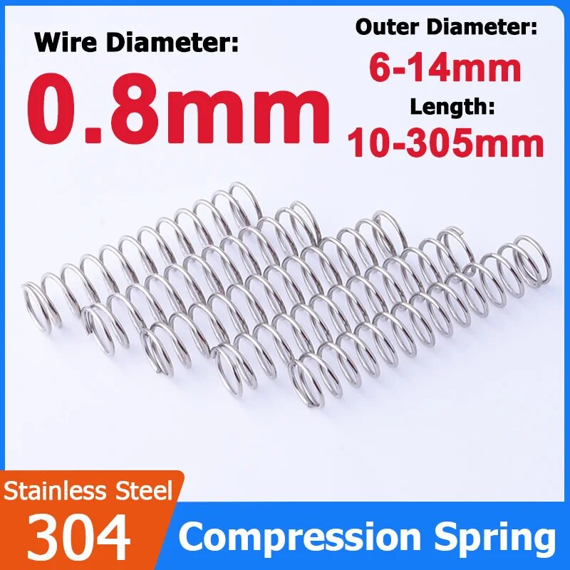 Пружины Y-образные из нержавеющей стали 304 0.8x8mm, 10mm(10pcs)