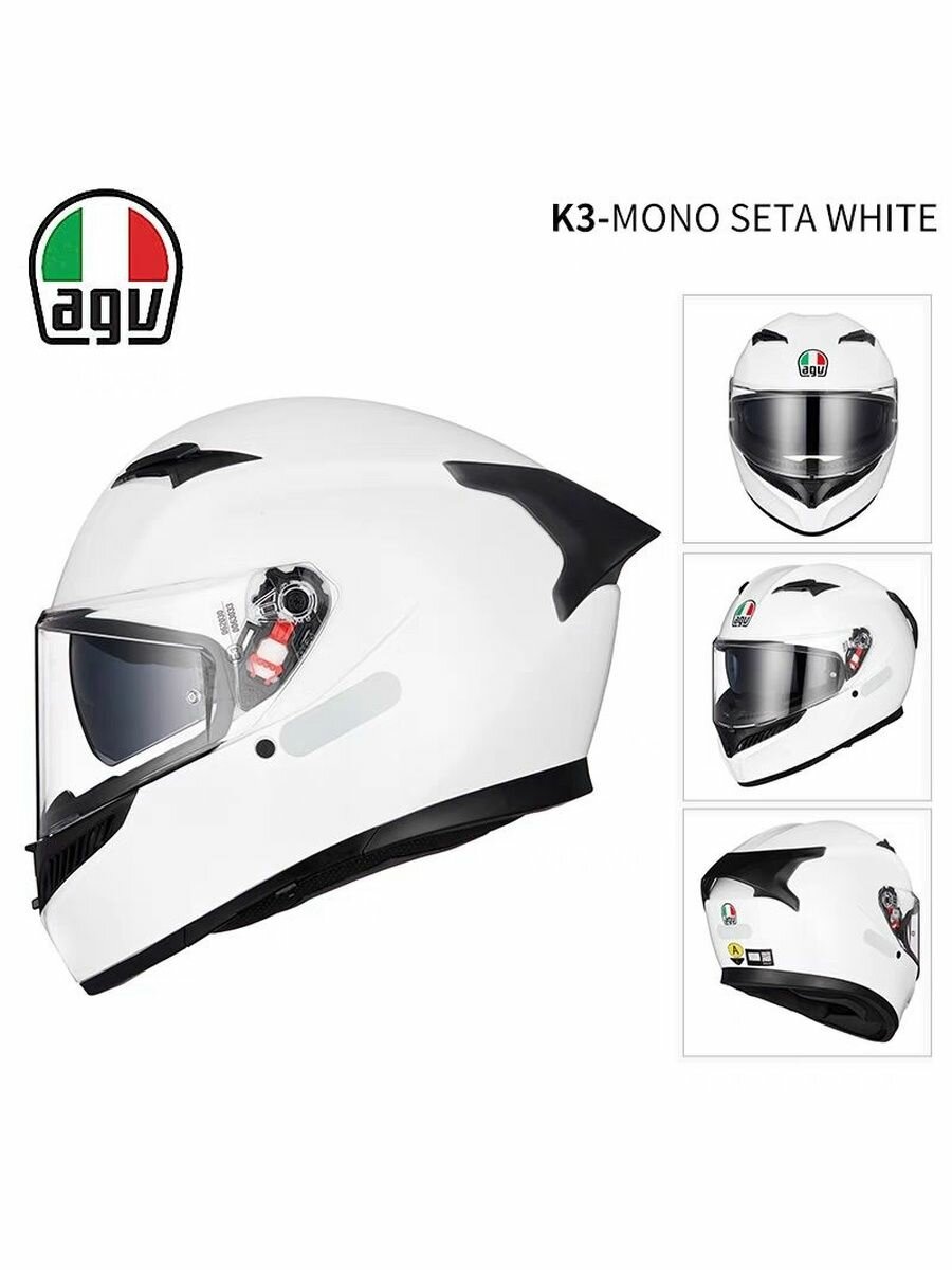 Мотоциклетный шлем AGV K3, цвет: белый, размер: XL