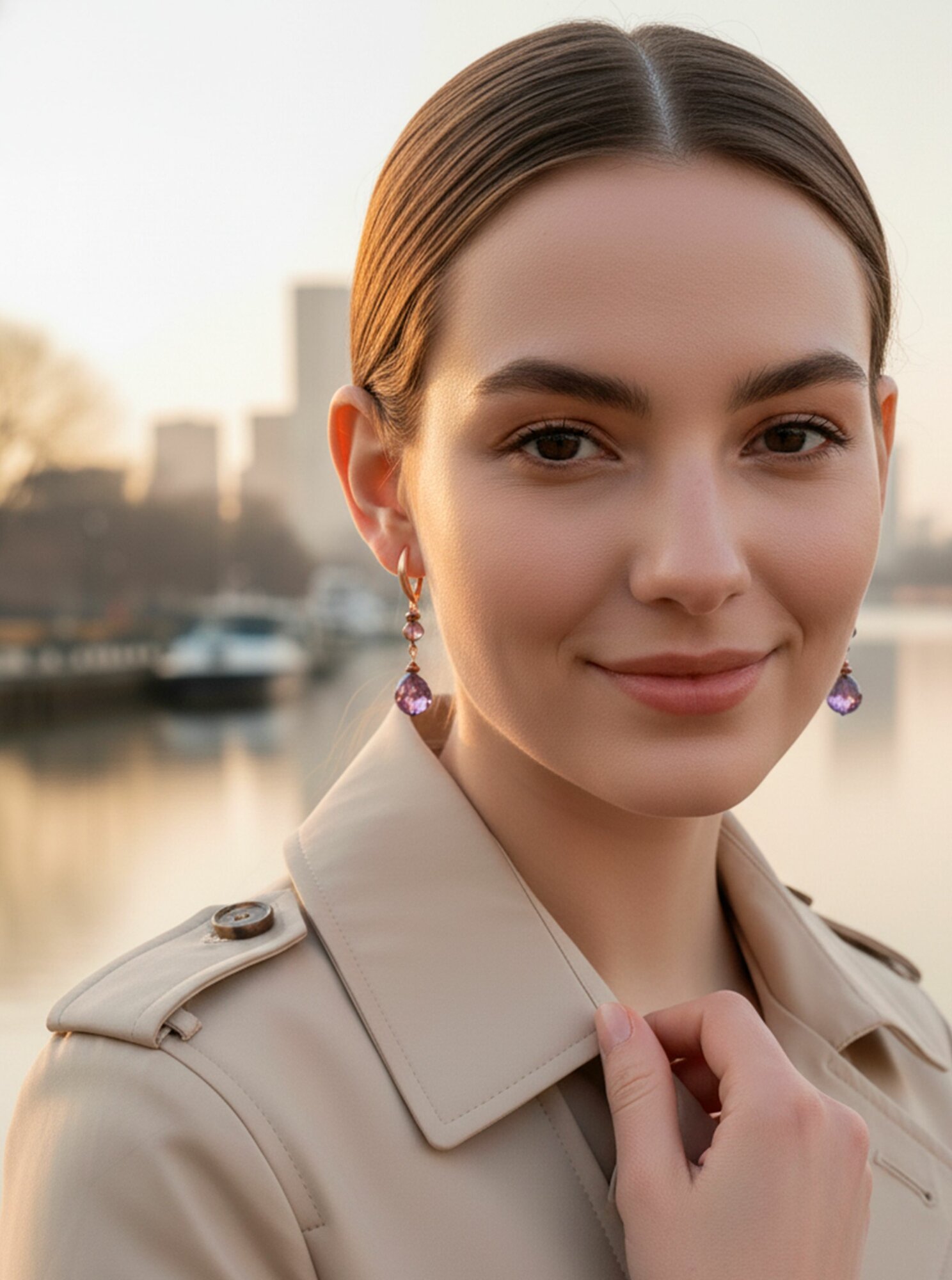 Серьги, аметист