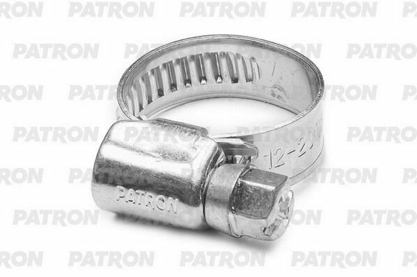 Хомут винтовой Patron PG012020 12-20 мм German Type лента с накаткой, ширина ленты 9 мм, W1 - оцинкованная сталь