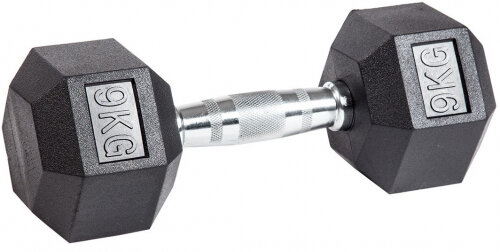 Гантель неразборная Victoryfit гексагональная 9 кг