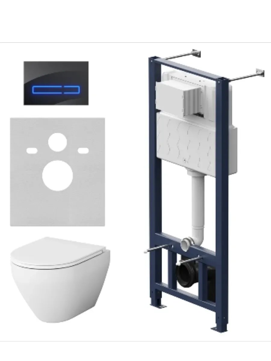 Инсталляция с подвесным унитазом AM.PM Jump, сенсорное управление