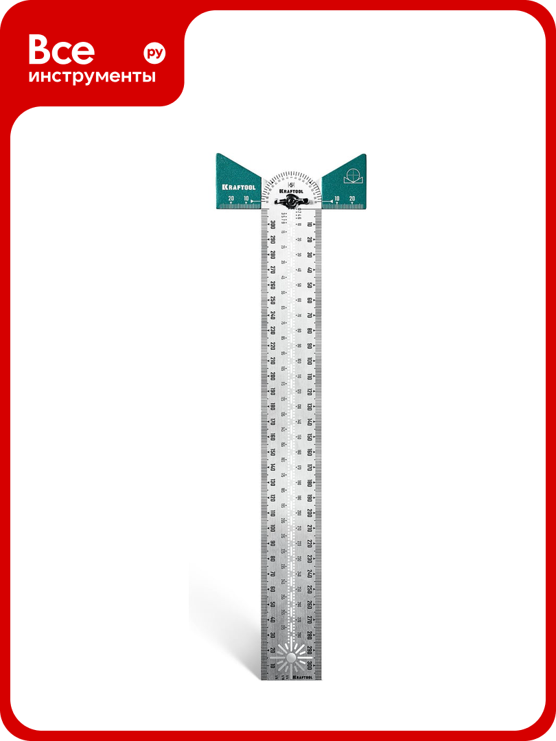 Высокоточная разметочная T-линейка KRAFTOOL 300 мм 34403, Hd marking - износостойкая шкала с высокоточной гравировкой