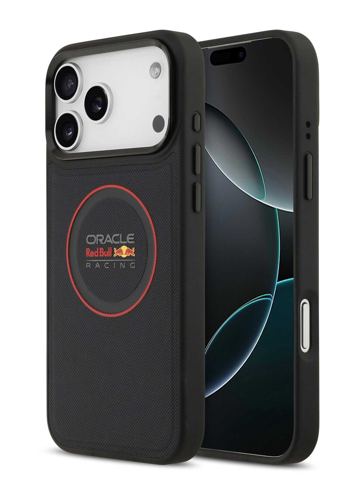 Red Bull чехол с MagSafe для iPhone 17 Pro, PU кожа Meshed, с металлической рамкой, синий/красный
