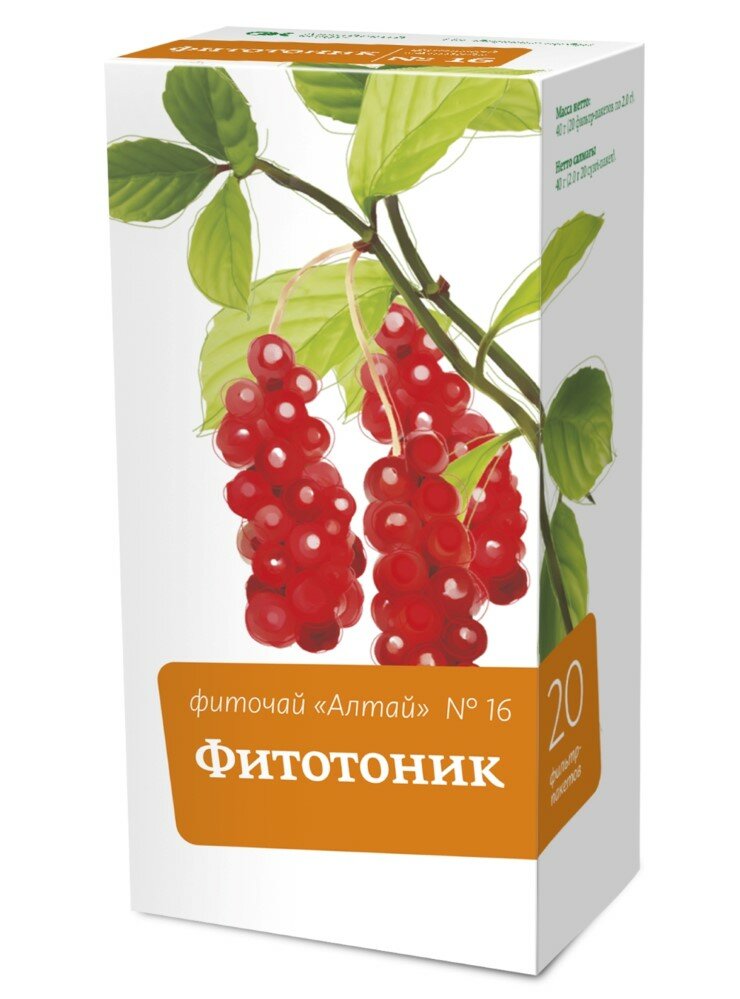 Фиточай алтай № 16 фитотоник с лимонник 2 гр 20 шт. ф/п