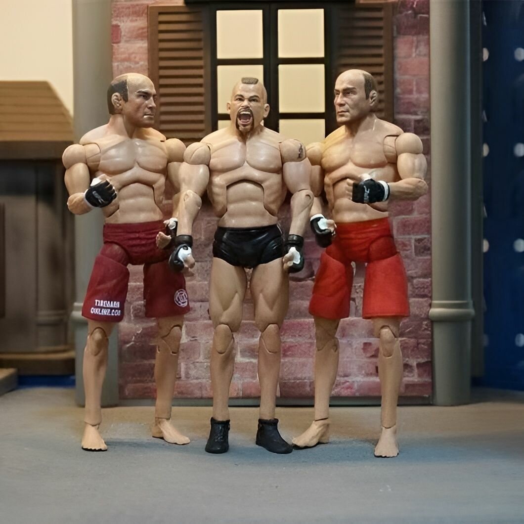 Экшн-фигурка борец UFC, Двухместный боевой костюм, 3 шт. (20см, пакет)