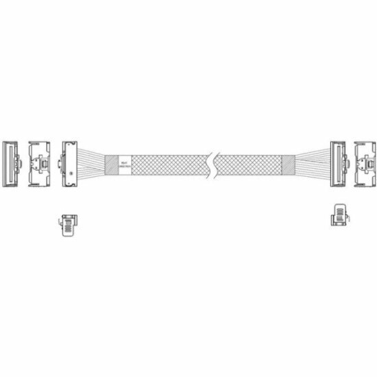 Кабель Luxshare L285MM008-SD-R Cable MCIO x8 74P - MCIO x8 74P 80см.